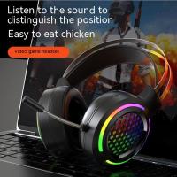 China Headphone with Built-in Cable USB Wired HIFI 7.1 Speaker Microphone Gaming RGB Headset for sale