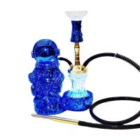 China Resin 38CM Hookah Design Gold White Aluminum 1 Hose Shisha with LED Light for sale