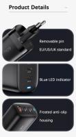 China 65W GaN 3 Ports USB Type-c Travel Adapter for High Speed Charging of Multiple Devices for sale