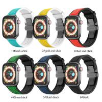 China 10 Color Options Butterfly Buckle Watch Straps for i Watch Series Ultra 8 7 6 5 4 Se for sale