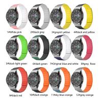 China 22mm SamSung Watch 4 Magnetic Leather Band Strap with Dual Color Rotating and Nylon for sale