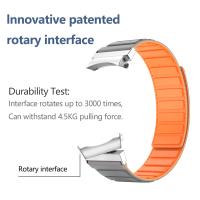 China 22mm SamSung Watch 4 Magnetic Leather Band Strap with Dual Color Rotating and Nylon for sale