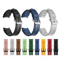 China 20mm Rubber Leather Watch Band Compatible with Samsung Watch Series Retro Replacement for sale