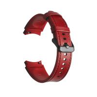 China 20mm Rubber Leather Watch Band Compatible with Samsung Watch Series Retro Replacement for sale
