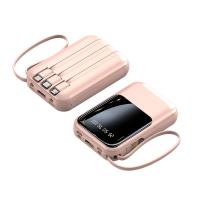 China Socket Standard 10000mAh Mini Power Bank LED Display Power Charger with 4 Cables for sale