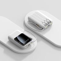 China Socket Standard 10000mAh Mini Power Bank LED Display Power Charger with 4 Cables for sale