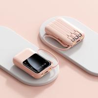 China Socket Standard 10000mAh Mini Power Bank LED Display Power Charger with 4 Cables for sale