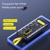 China TYPE-C Input Interface Power Bank Transparent 10000mAh Mobile Power Supply for iPhone 15 14 for sale