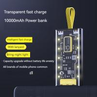China TYPE-C Input Interface Power Bank Transparent 10000mAh Mobile Power Supply for iPhone 15 14 for sale