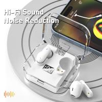 China Wireless Music Gaming Headset with Digital Display and Transparent Case Low Latency 2024 for sale