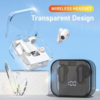 China Wireless Music Gaming Headset with Digital Display and Transparent Case Low Latency 2024 for sale