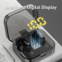China Wireless Music Gaming Headset with Digital Display and Transparent Case Low Latency 2024 for sale
