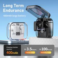 China Wireless Music Gaming Headset with Digital Display and Transparent Case Low Latency 2024 for sale
