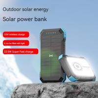 China Outdoor Power Bank for iPhone 15 15W Wireless Output 22.5W Solar Charging and 3A Output for sale