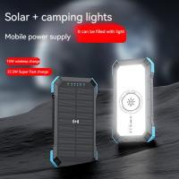 China Outdoor Power Bank for iPhone 15 15W Wireless Output 22.5W Solar Charging and 3A Output for sale