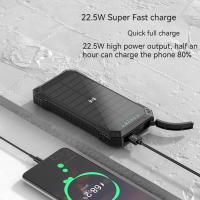 China Outdoor Power Bank for iPhone 15 15W Wireless Output 22.5W Solar Charging and 3A Output for sale