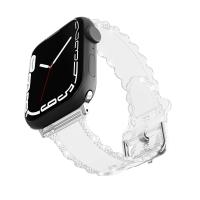 China Popular Luxury Style for Apple Watch 45mm Clear Glitter Lace Diamond Replacement Band for sale