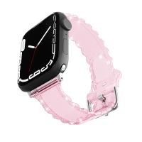China Popular Luxury Style for Apple Watch 45mm Clear Glitter Lace Diamond Replacement Band for sale