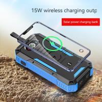 China 15W Output Power Private Mold Wireless Charging Solar Power Bank for iPhone 30000mAh for sale