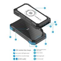 China Quick Charge Support Waterproof 20000mah Solar Panel Power Bank for Outdoor Activities for sale