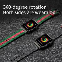 China OEM ODM Double Sided Band Leather Watchband for Apple Watch Band 38 40 41 42 44 45mm Strap for sale
