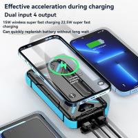 China Wireless 15W/USB 22.5W Output Solar Power Bank 20000mAh for Cell Phones Smartphones for sale
