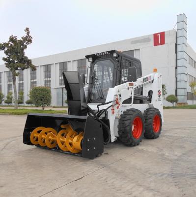 China 12 Km/H Walking Speed Small Loader Skid Steer Loaders with Snowblower Snow Removal for sale