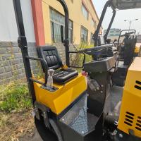 China New Ground Gravel Compactor Double Drum Vibratory 1ton Road Roller Hot Sale for sale