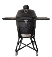 China Dark Grey 18 Inch Kamado Grill With Smoker Outdoor Kamado Grill for sale