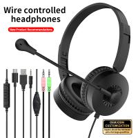 China JTY- K3 Head mounted wired headphones with microphone and wired control USB/Type-C/3.5mm multi interface online course learning, customer service, computer headset support OEM/ODM customized products for sale