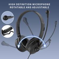 China JTY- K3 Head mounted wired headphones with microphone and wired control USB/Type-C/3.5mm multi interface online course learning, customer service, computer headset support OEM/ODM customized products for sale