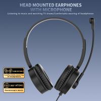 China JTY- K3 Head mounted wired headphones with microphone and wired control USB/Type-C/3.5mm multi interface online course learning, customer service, computer headset support OEM/ODM customized products for sale