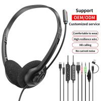 China JTY-0123 Colorful Wired Head Mounted Telephone Headphones with Foldable Microphone Lightweight Online Learning Office Headphones Support Logo Color Plug OEM/ODM Private Model Customization for sale