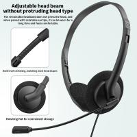 China Lightweight wired telephone headset with ENC noise‑cancelling flexible boom microphone. Supports USB, Type‑C & 3.5mm jack, perfect for call centers, remote work, online meetings and classes，OEM & ODM for sale