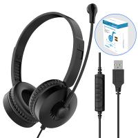 China JTY- K3 Head mounted wired headphones with microphone and wired control USB/Type-C/3.5mm multi interface online course learning, customer service, computer headset support OEM/ODM customized products for sale