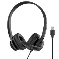 China JTY-1225 Head mounted wired headphones with microphone, desktop laptop, online learning, office, customer service, call headset 3.5mm/Type-C/USB plug, supporting OEM/ODM customization service for sale