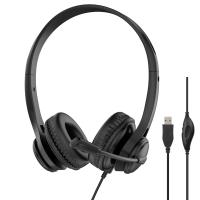 China JTY-1225 Head mounted wired headphones with microphone, desktop laptop, online learning, office, customer service, call headset 3.5mm/Type-C/USB plug, supporting OEM/ODM customization service for sale