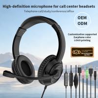 China JTY-1026Wired Call Center Headset with  Microphone, 3.5mm/USB/Type‑C Multi‑Interface Over‑Ear Headphone, Volume Control Wired Headset for Office Conference Online Class Home Work,OEM/ODM customization for sale