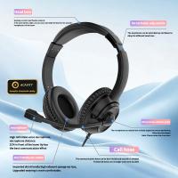 China JTY-1026Wired Call Center Headset with  Microphone, 3.5mm/USB/Type‑C Multi‑Interface Over‑Ear Headphone, Volume Control Wired Headset for Office Conference Online Class Home Work,OEM/ODM customization for sale
