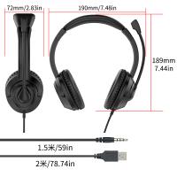 China JTY-1026Wired Call Center Headset with  Microphone, 3.5mm/USB/Type‑C Multi‑Interface Over‑Ear Headphone, Volume Control Wired Headset for Office Conference Online Class Home Work,OEM/ODM customization for sale