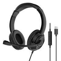 China JTY-1026Wired Call Center Headset with  Microphone, 3.5mm/USB/Type‑C Multi‑Interface Over‑Ear Headphone, Volume Control Wired Headset for Office Conference Online Class Home Work,OEM/ODM customization for sale