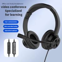 China JTY-1036 Wired Call Center Headset with Adjustable Microphone, USB Type‑C 3.5mm Multi‑Interface Over‑Ear Headphone, Volume & Mute Control for Office Customer Service Online Class for sale