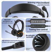 China JTY-1036 Wired Call Center Headset with Adjustable Microphone, USB Type‑C 3.5mm Multi‑Interface Over‑Ear Headphone, Volume & Mute Control for Office Customer Service Online Class for sale
