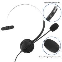 China USB head mounted wired single ear headphones with high-definition call microphone, online control of mute volume, used for PC laptops, office customer service in the call center, supporting OEM/ODM for sale