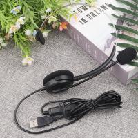 China USB head mounted wired single ear headphones with high-definition call microphone, online control of mute volume, used for PC laptops, office customer service in the call center, supporting OEM/ODM for sale