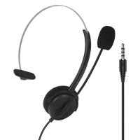 China USB head mounted wired single ear headphones with high-definition call microphone, online control of mute volume, used for PC laptops, office customer service in the call center, supporting OEM/ODM for sale