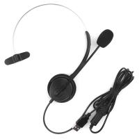 China USB head mounted wired single ear headphones with high-definition call microphone, online control of mute volume, used for PC laptops, office customer service in the call center, supporting OEM/ODM for sale