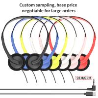 China JTY-0121 Wired Head Mounted Headphones 3.5mm/Type-C Plug Lightweight Headphones Comfortable Earcups Stereo Audio Headphones Suitable for Aviation/Train/Classroom/Office/Museum OEM/ODM Customization for sale