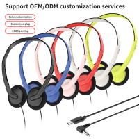 China JTY-0121 Wired Head Mounted Headphones 3.5mm/Type-C Plug Lightweight Headphones Comfortable Earcups Stereo Audio Headphones Suitable for Aviation/Train/Classroom/Office/Museum OEM/ODM Customization for sale