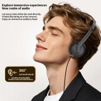 China JTY-0121 Wired Head Mounted Headphones 3.5mm/Type-C Plug Lightweight Headphones Comfortable Earcups Stereo Audio Headphones Suitable for Aviation/Train/Classroom/Office/Museum OEM/ODM Customization for sale